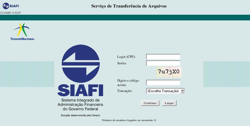 Portal SIAFI - Serviço de Download do SIAFI